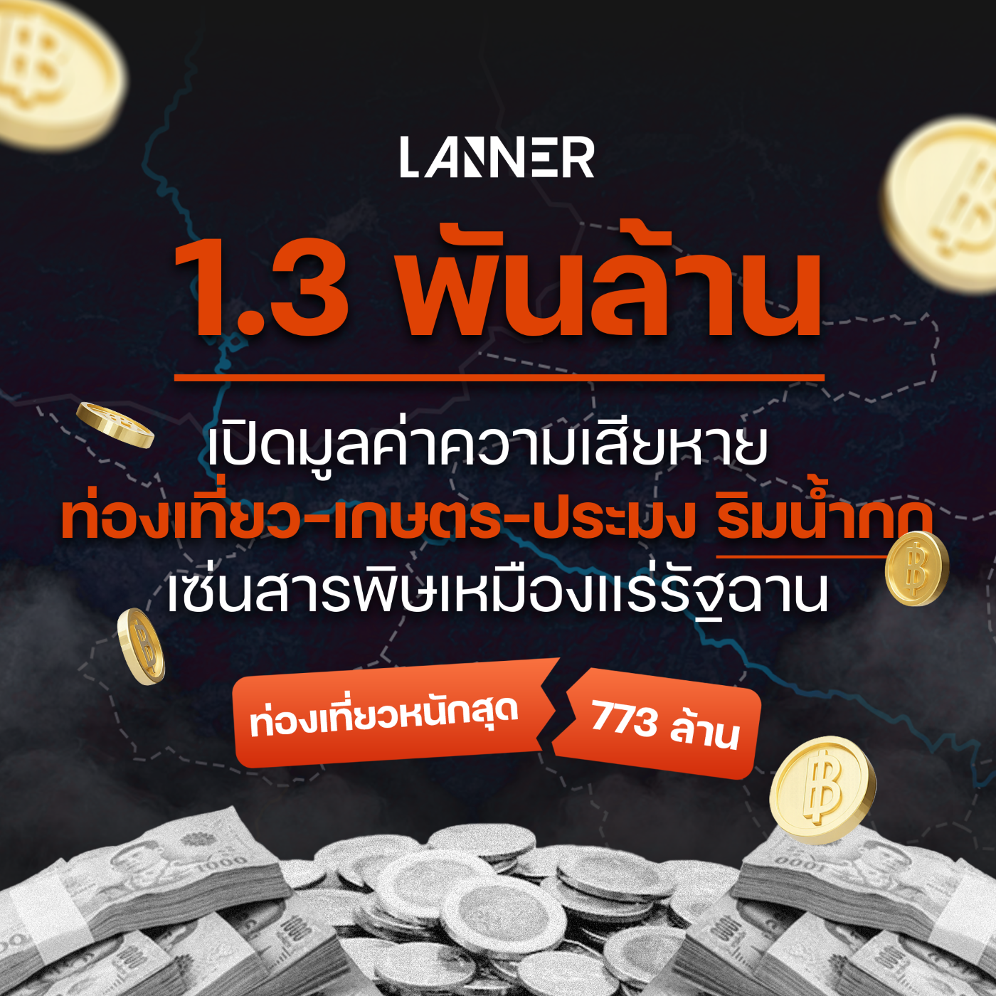 [ชุดข้อมูล] 1.3 พันล้าน เปิดมูลค่าความเสียหาย ท่องเที่ยว-เกษตร-ประมง ริมน้ำกก เซ่นสารพิษเหมือง ...